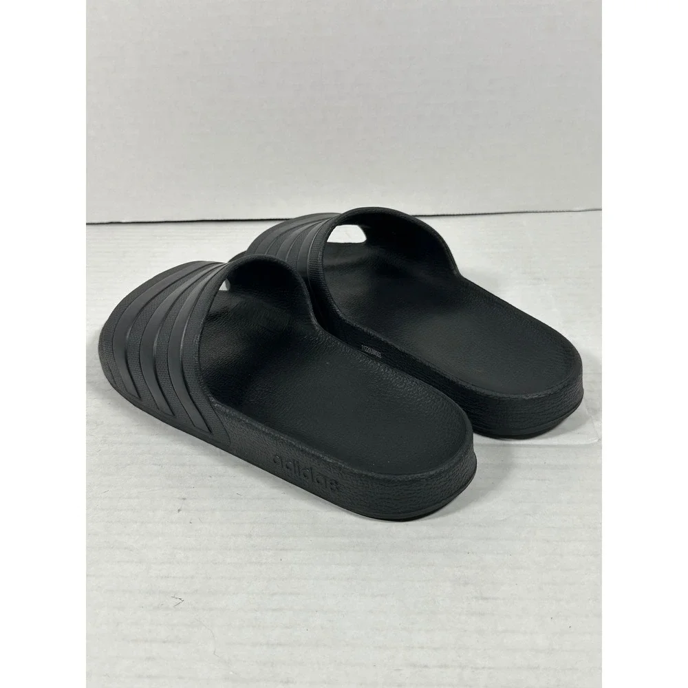 adidas | Shoes | Adidas Adilette Aqua Slides Core Black Tonal Stripes ...